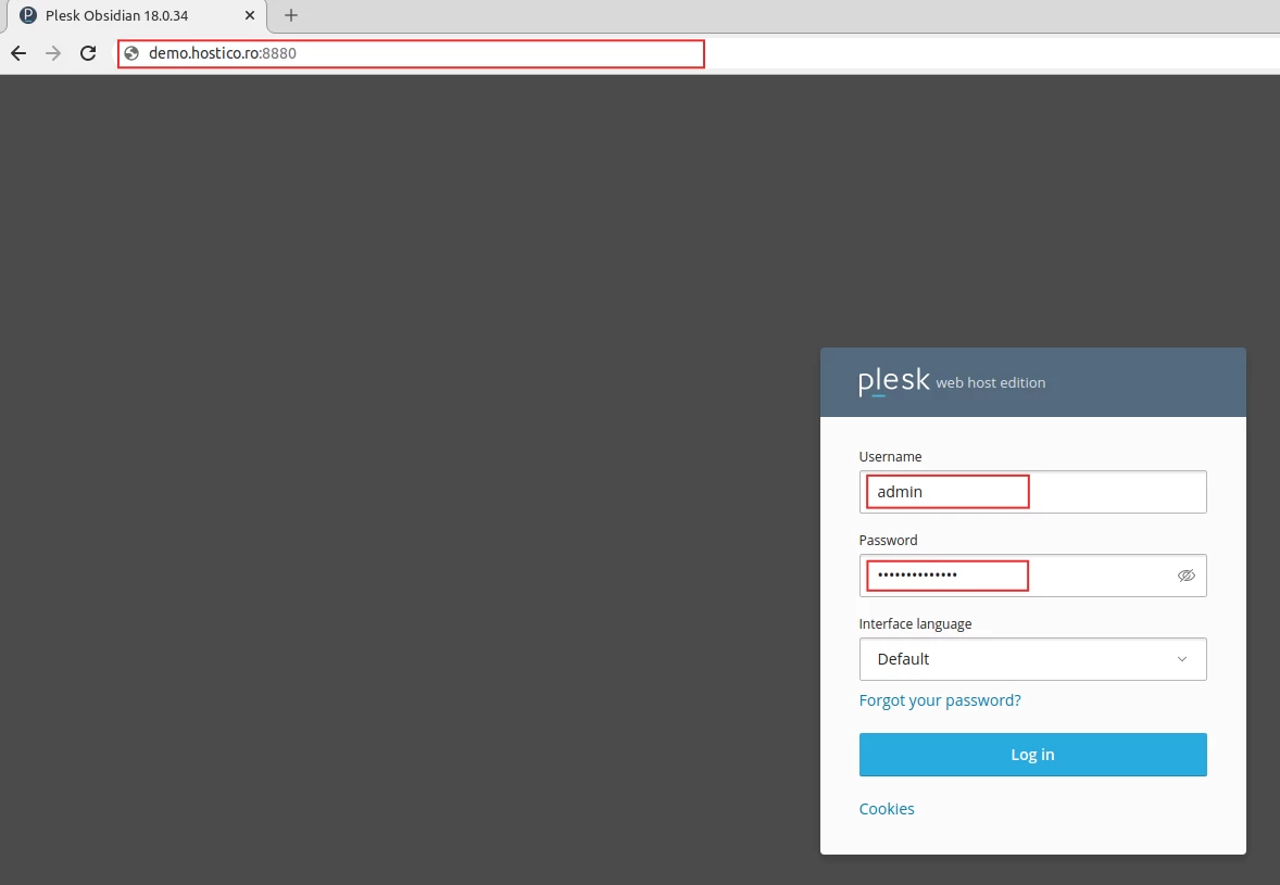 Authentication in the Plesk panel | Hostico