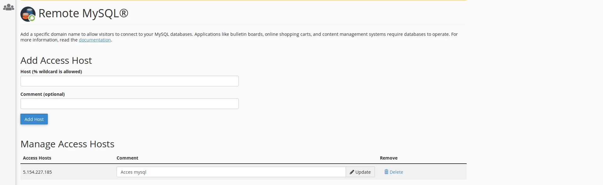 Configuring Remote MySQL® Access in cPanel | Hostico